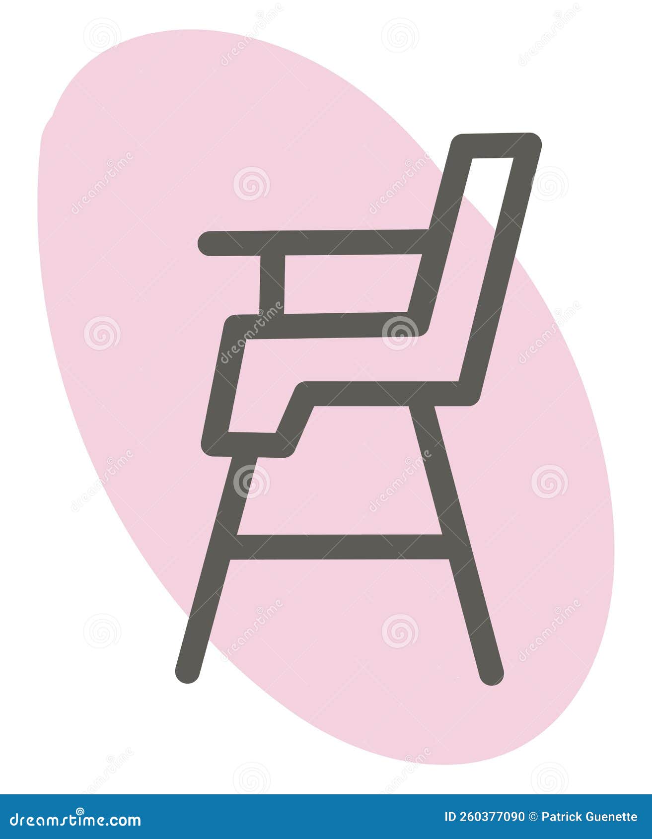 Baby chair, icon stock vector. Illustration of chair - 260377090
