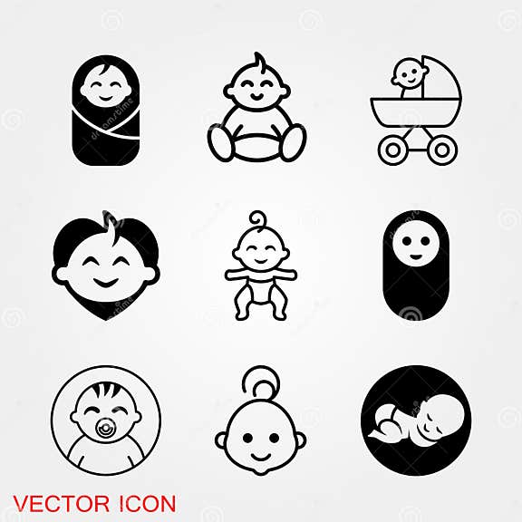 Baby Changing Diapers Flat Icon Sign. Vector Stock Illustration ...