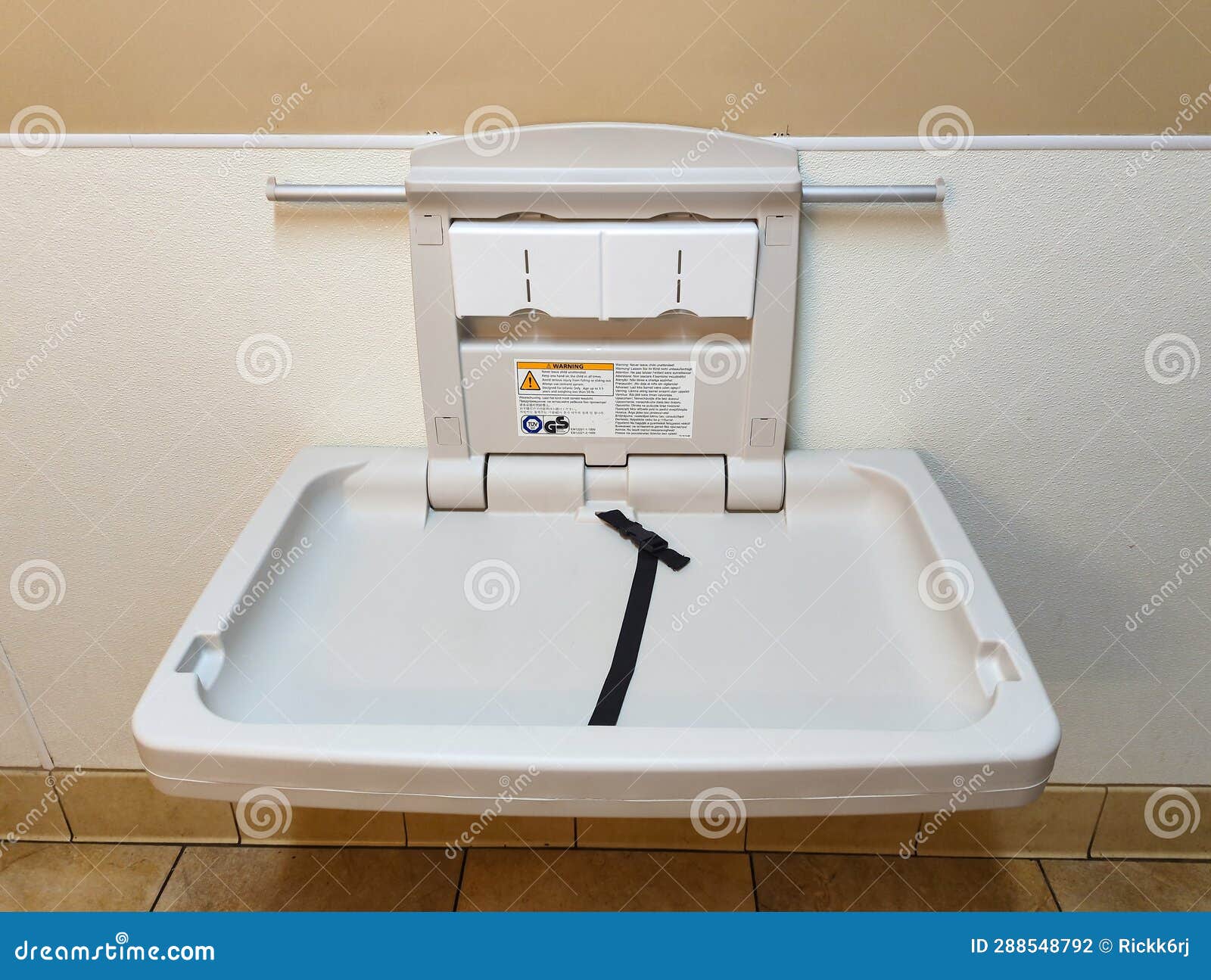 Baby Changing Station in a Public Restroom. Stock Photo - Image of ...