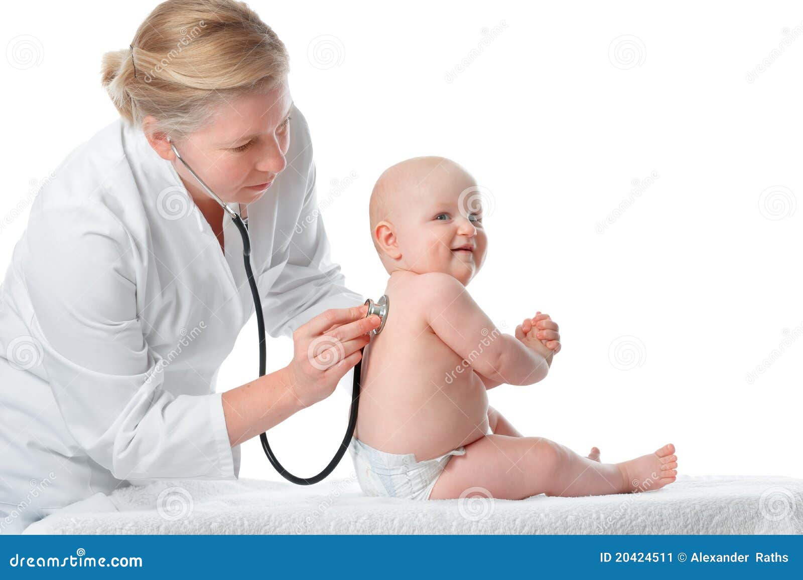 Baby checkup stock image. Image of illness, listening - 20424511