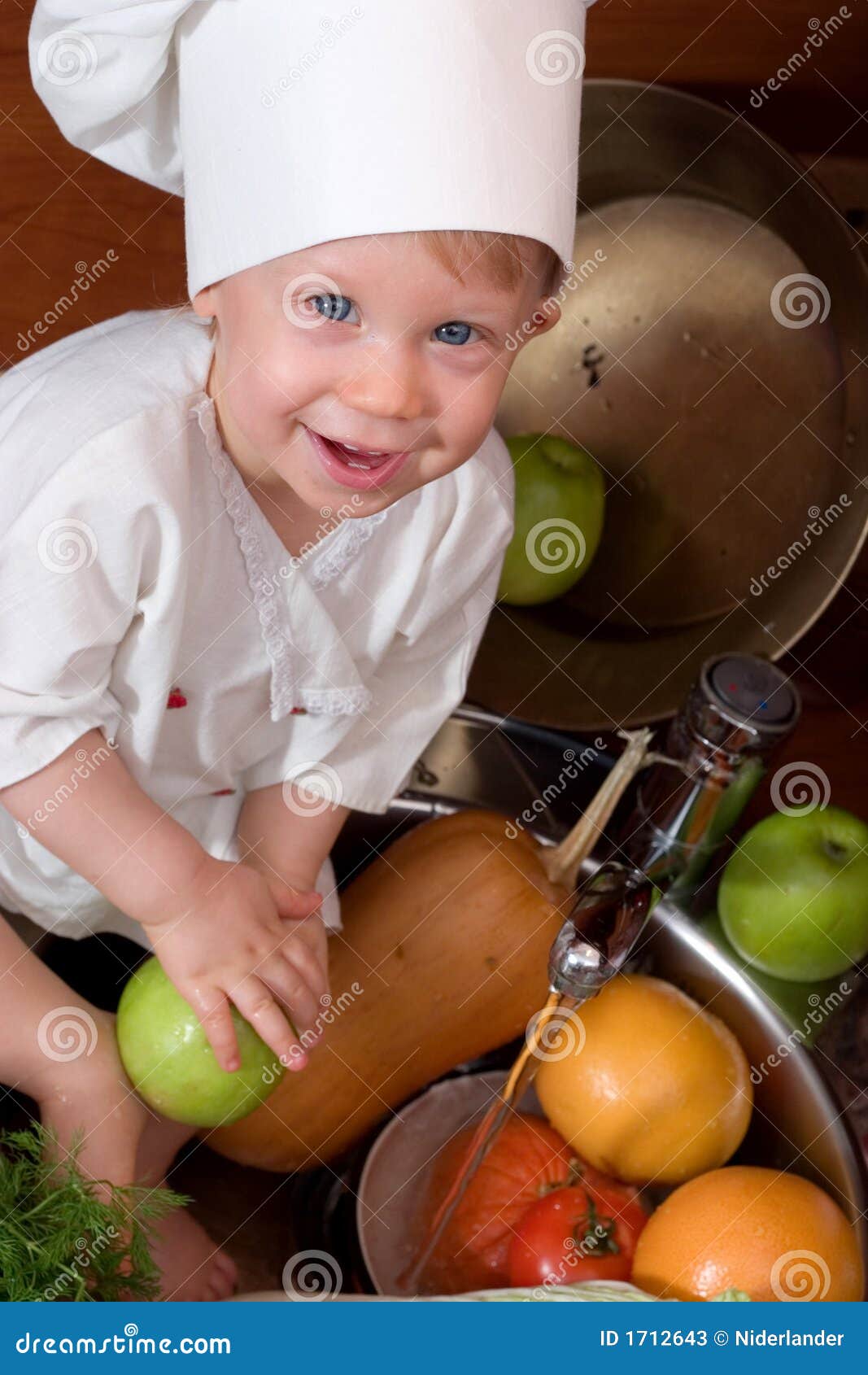 Baby chef stock image. Image of child, chef, laughing - 1712643
