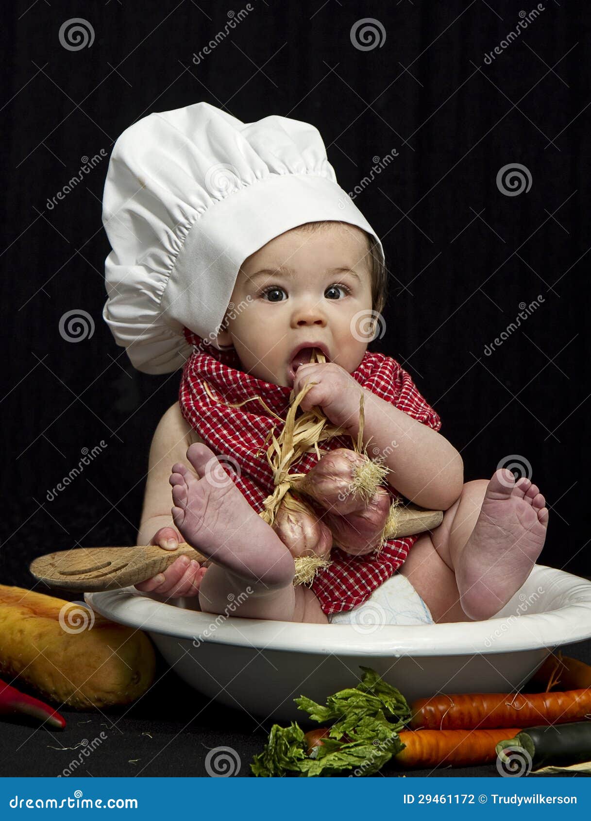 Baby Chef Eating stock photo. Image of peppers, spoon - 29461172