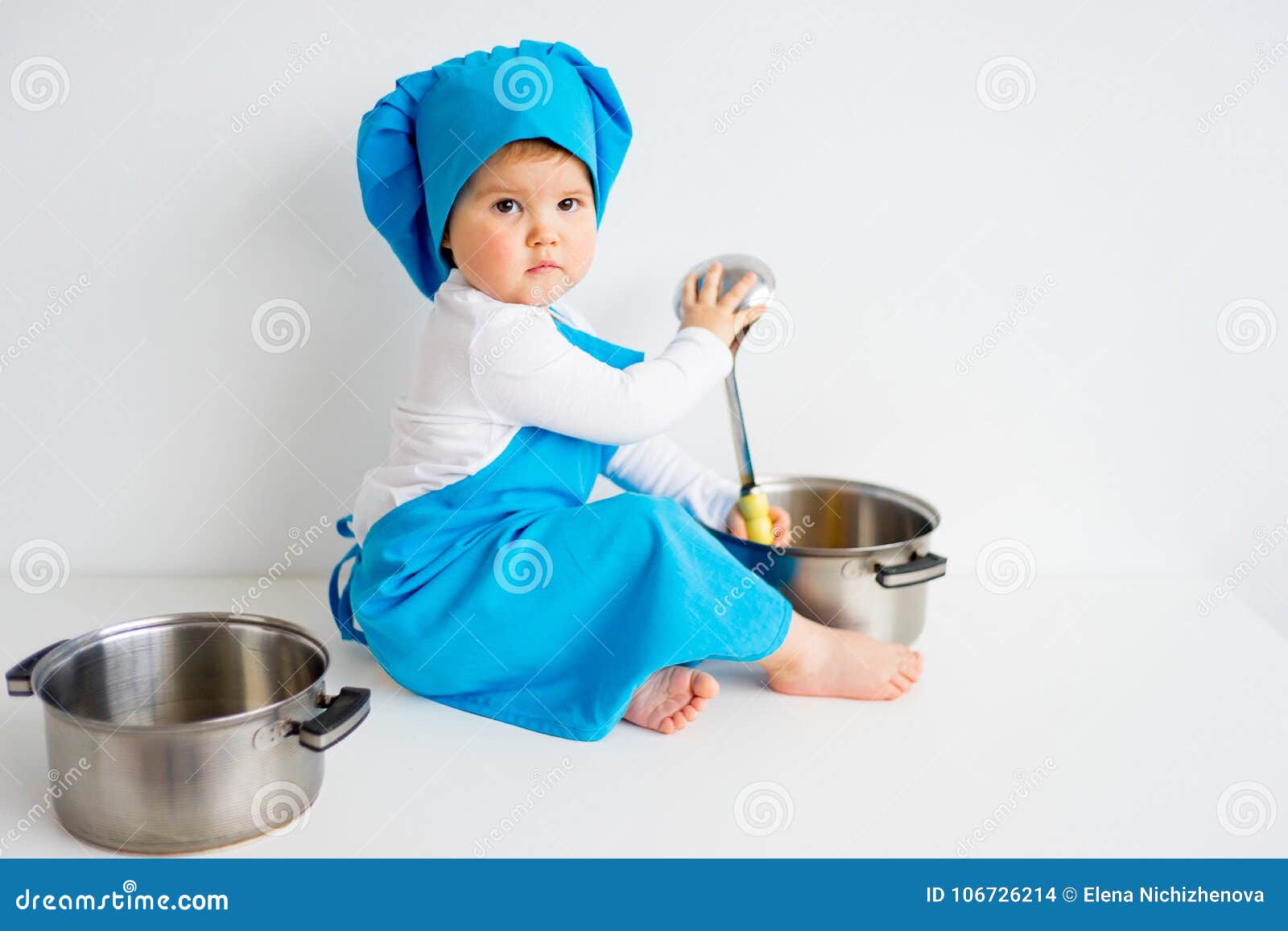 Baby in chef hat stock photo. Image of fresh, nutrition - 106726214