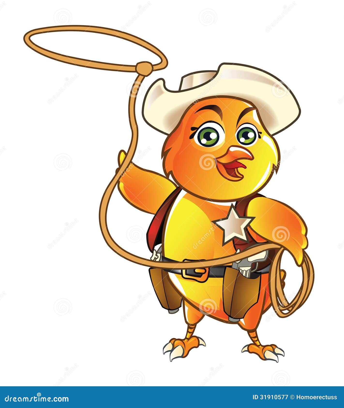 Baby Chick Sheriff stock illustration. Illustration of mascot - 31910577