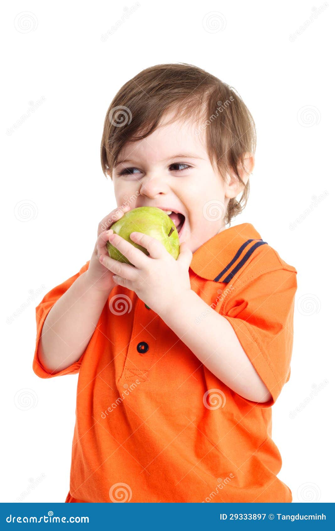 Baby child eating an apple stock image. Image of fruit - 29333897