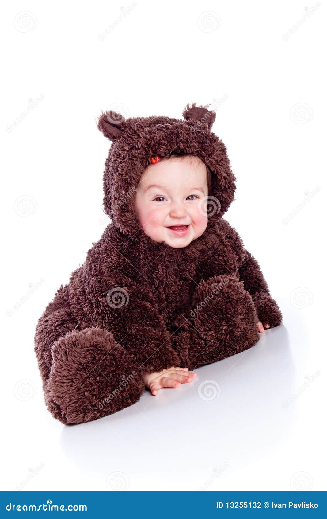 Baby child in teddy-bear stock photo. Image of isolated - 13255132