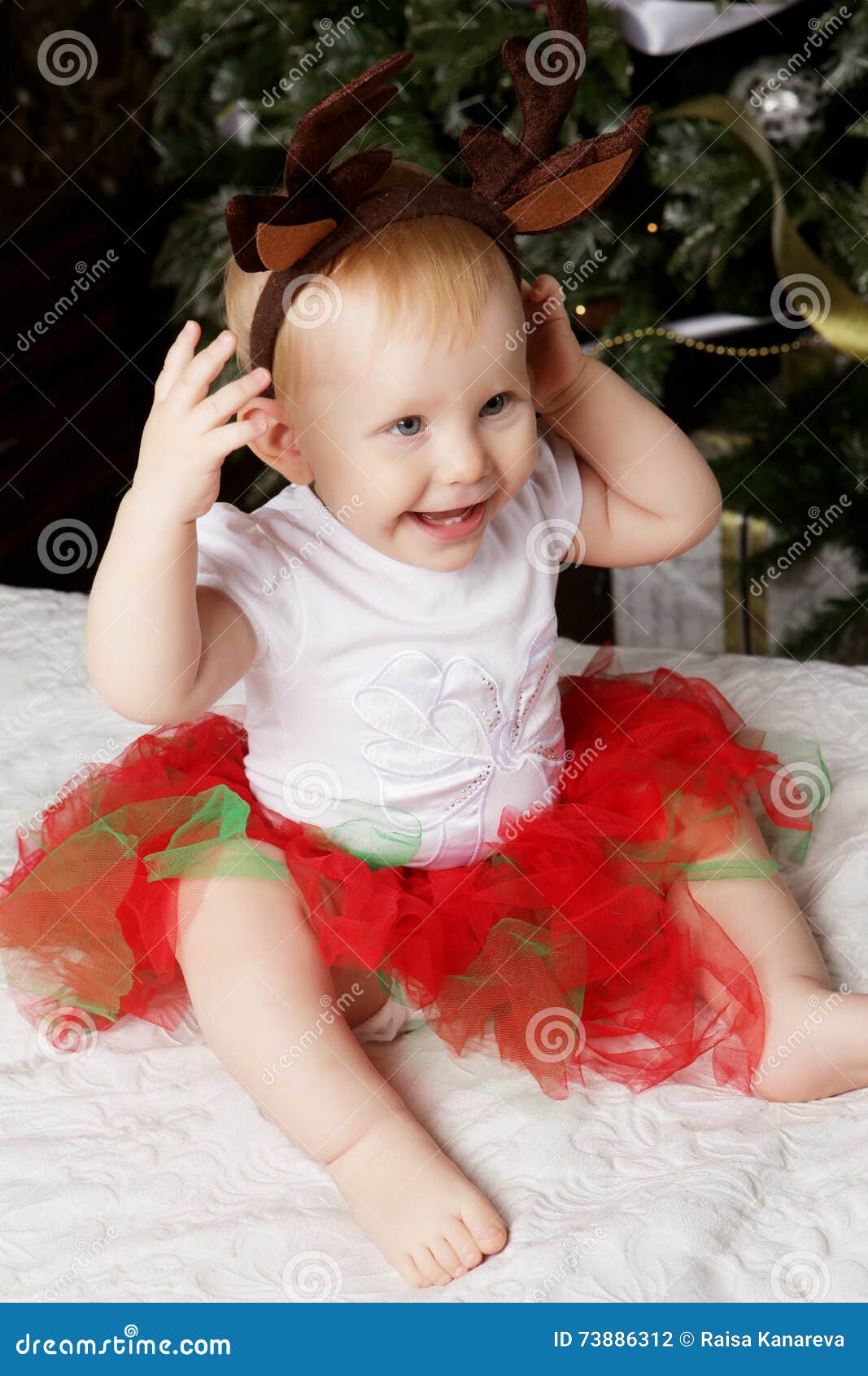 Baby with Christmas Background. Stock Photo - Image of celebration ...