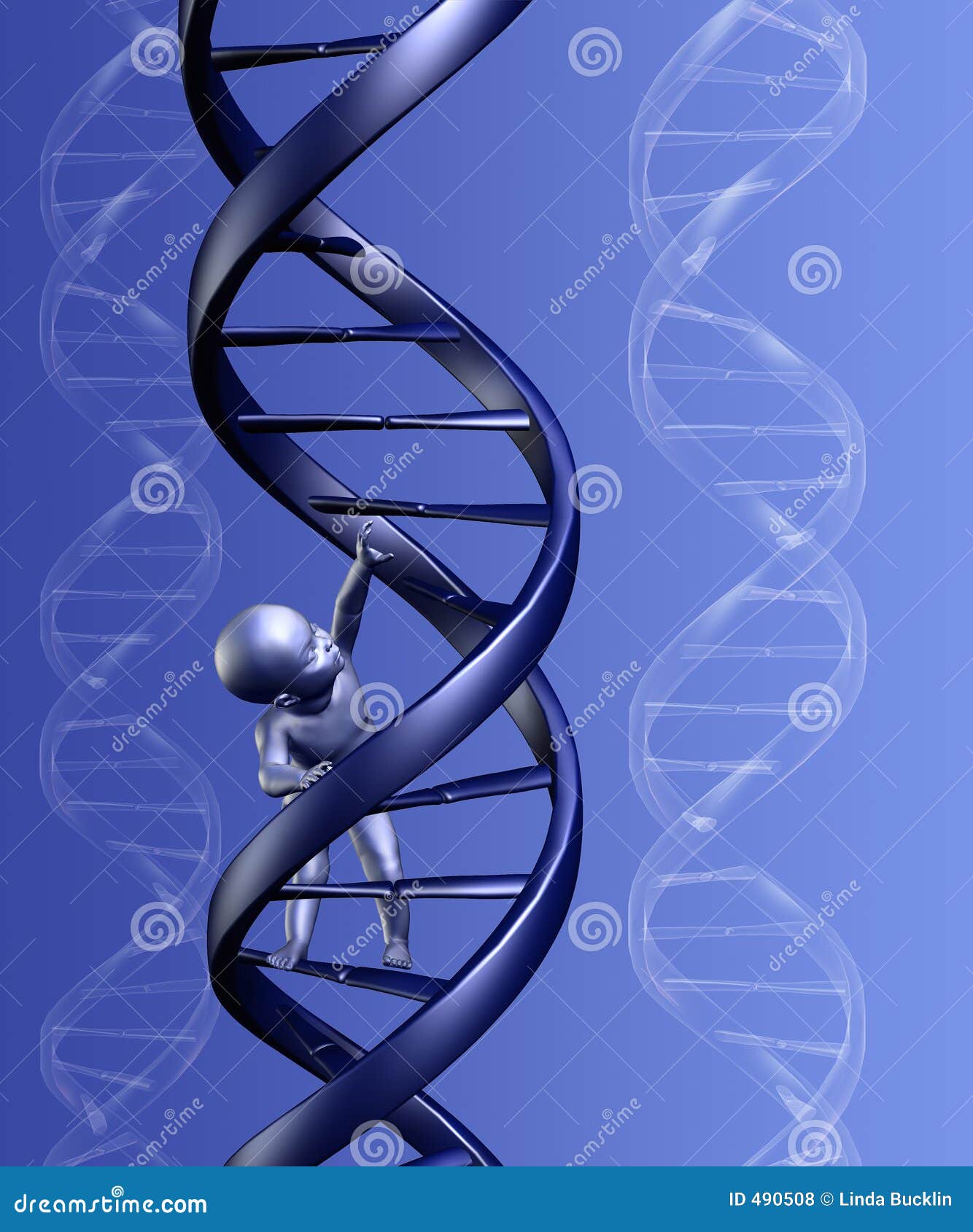 Baby Climbing Strand of DNA Stock Illustration - Illustration of ...