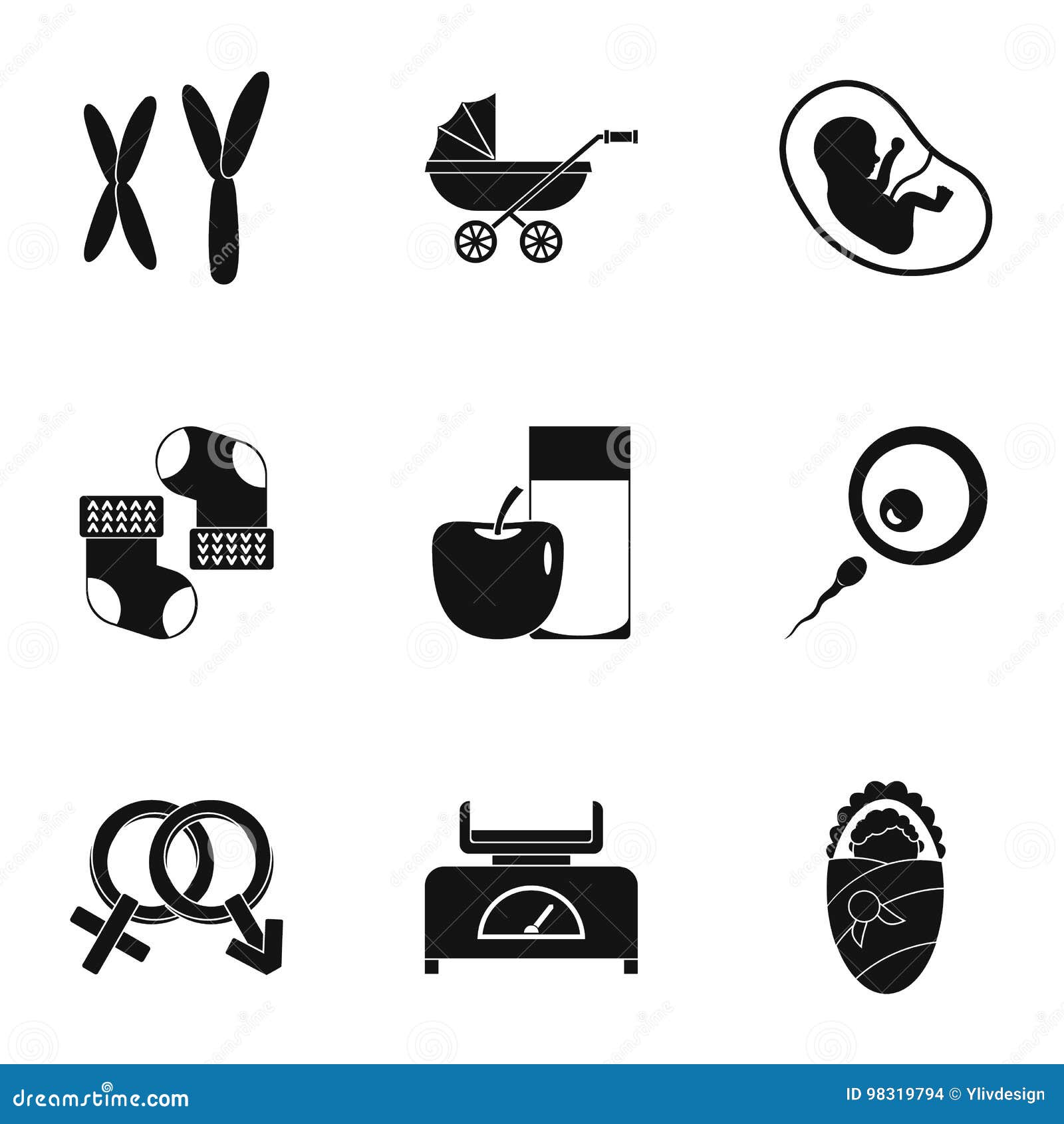 Baby Clinic Icons Set, Simple Style Stock Vector - Illustration of ...