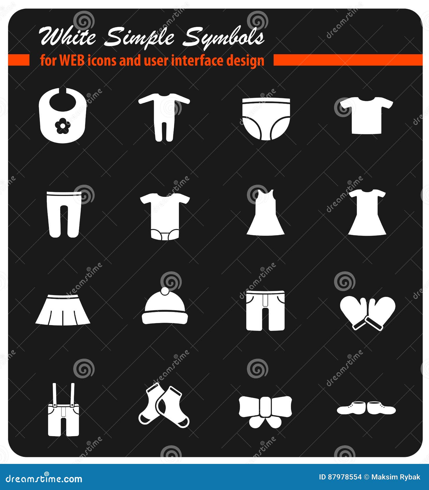 Baby clothes simply icons stock illustration. Illustration of ...
