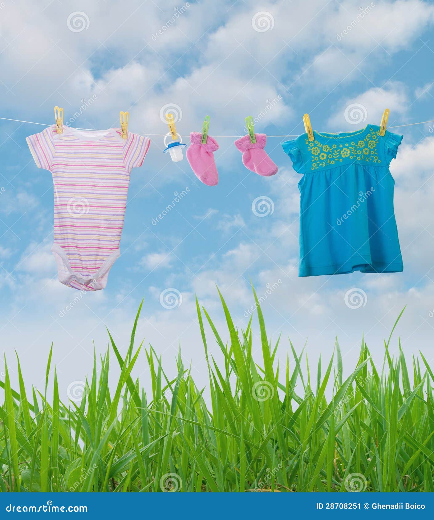 Baby Clothing stock image. Image of grass, rope, toddler - 28708251