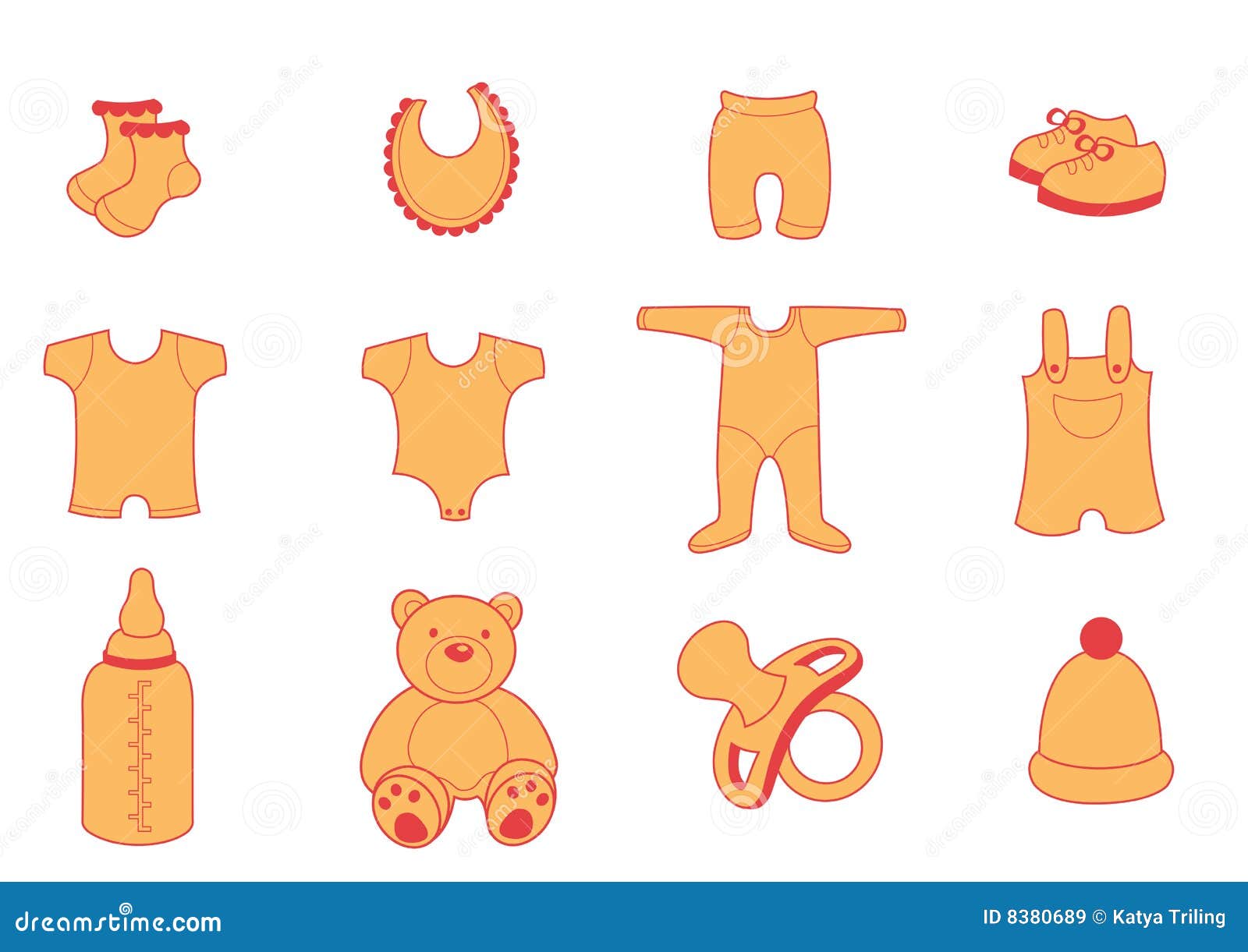 Baby Clothing Design Template. Flat Sketches Technical Drawings Vector ...