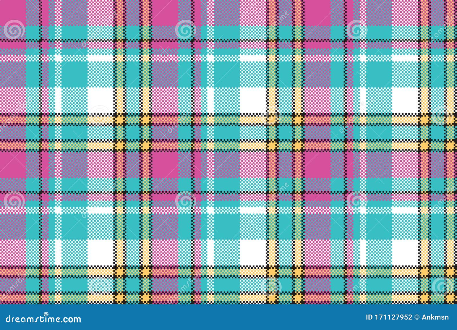 Baby Color Check Fabric Pixel Texture Seamless Pattern Stock Vector ...
