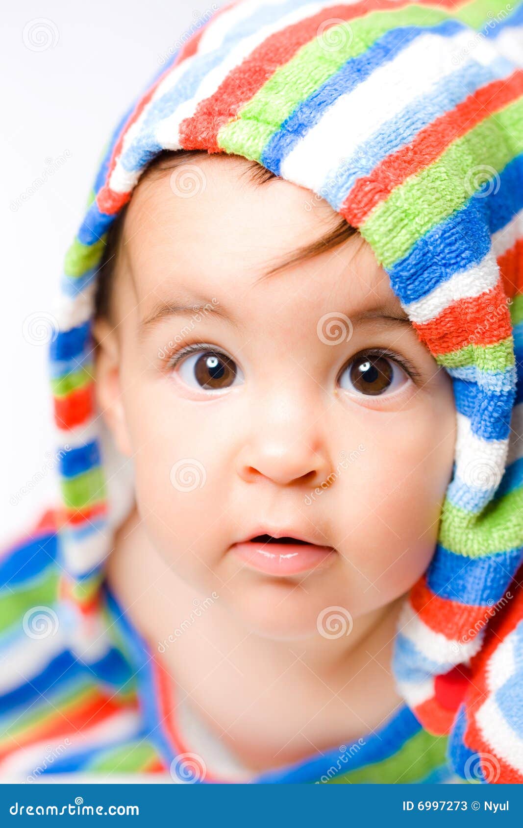 Baby in colors stock image. Image of daughter, carefree - 6997273
