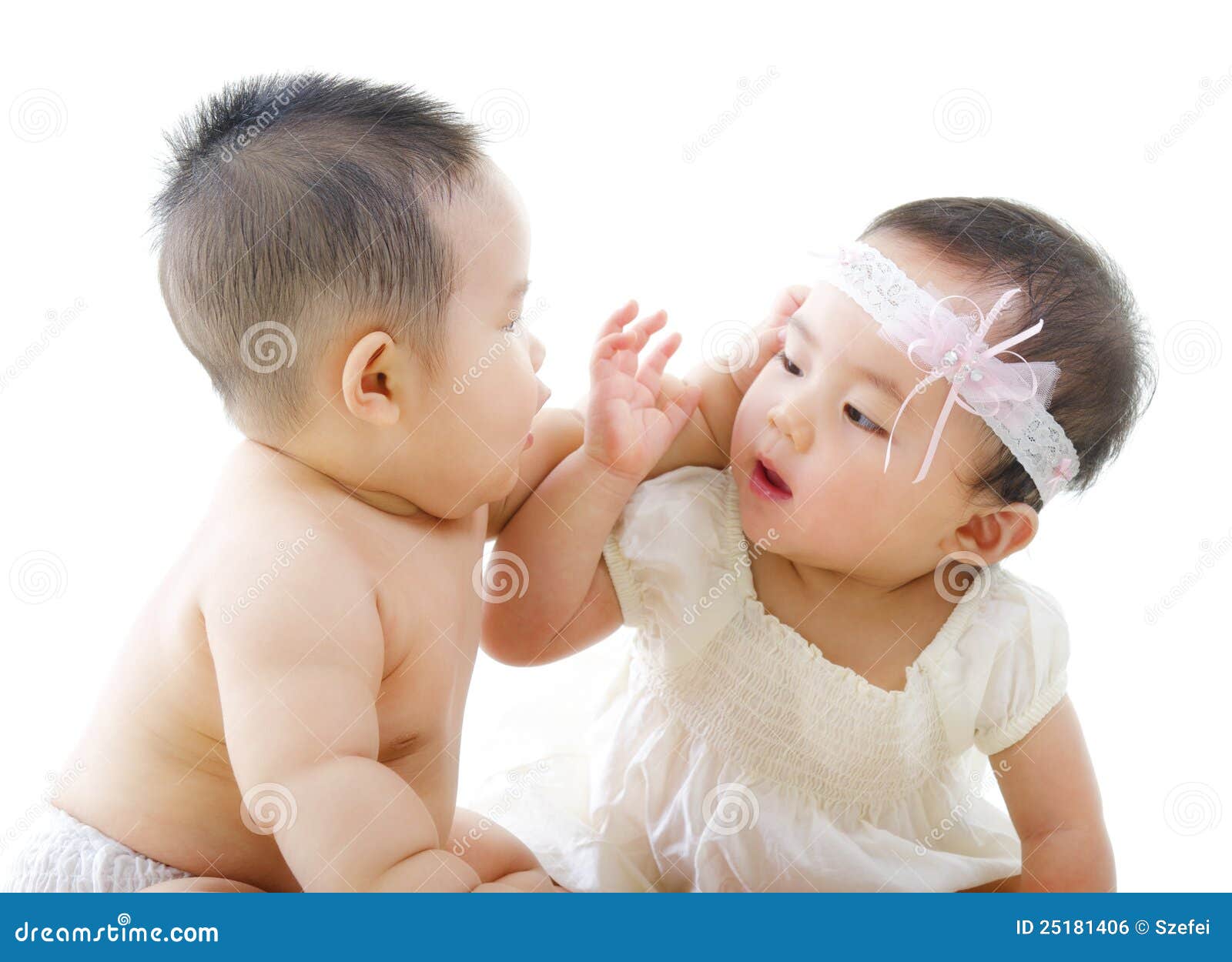 Baby communication stock photo. Image of childhood, asian - 25181406