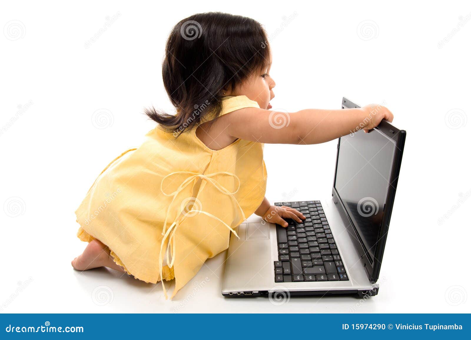 Baby and Computer stock photo. Image of lifestyles, girl - 15974290