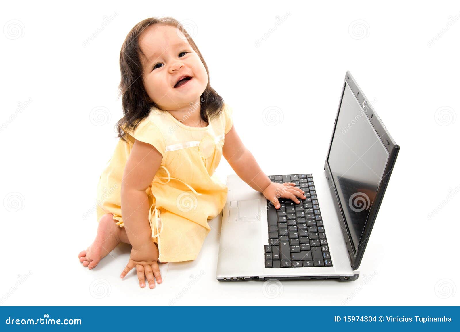 Baby and Computer stock photo. Image of chinese, learn - 15974304