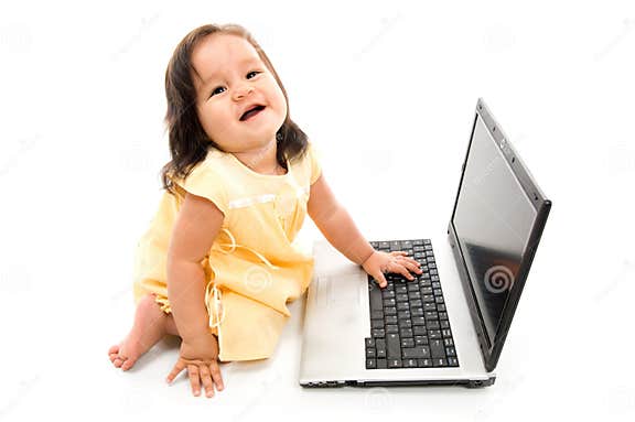 Baby and Computer stock photo. Image of chinese, learn - 15974304