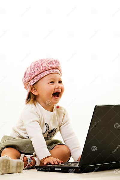 Baby computer genious stock image. Image of learn, toddler - 3607563