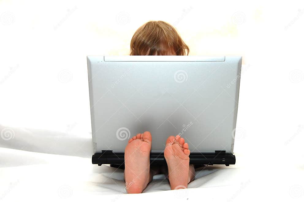 Baby computer genious stock photo. Image of internet, computer - 8964218