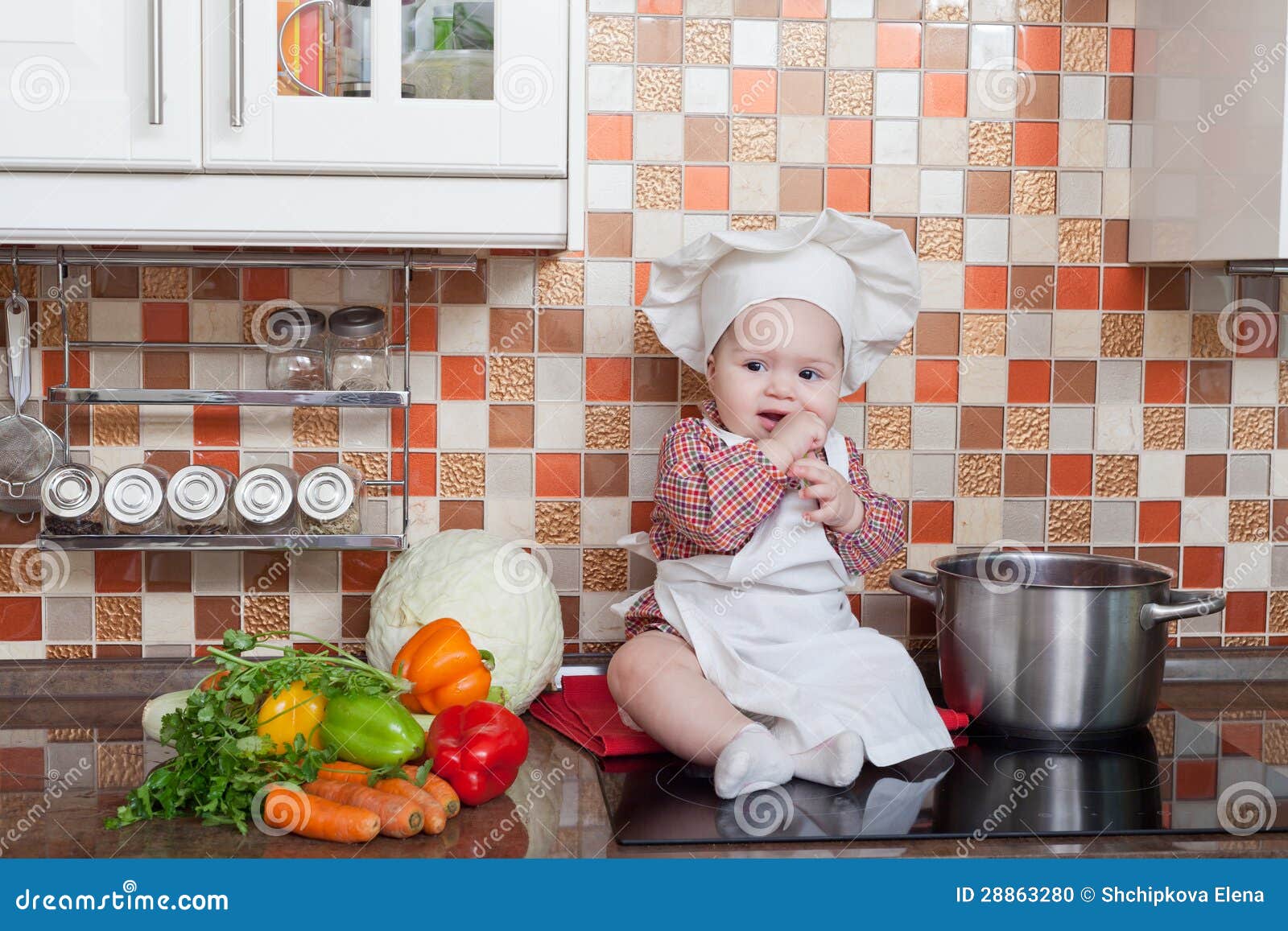 Baby cook with vegetables stock photo. Image of food - 28863280