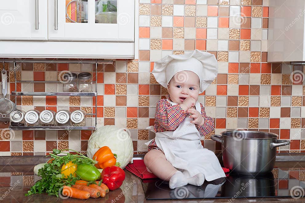 Baby cook with vegetables stock photo. Image of food - 28863280