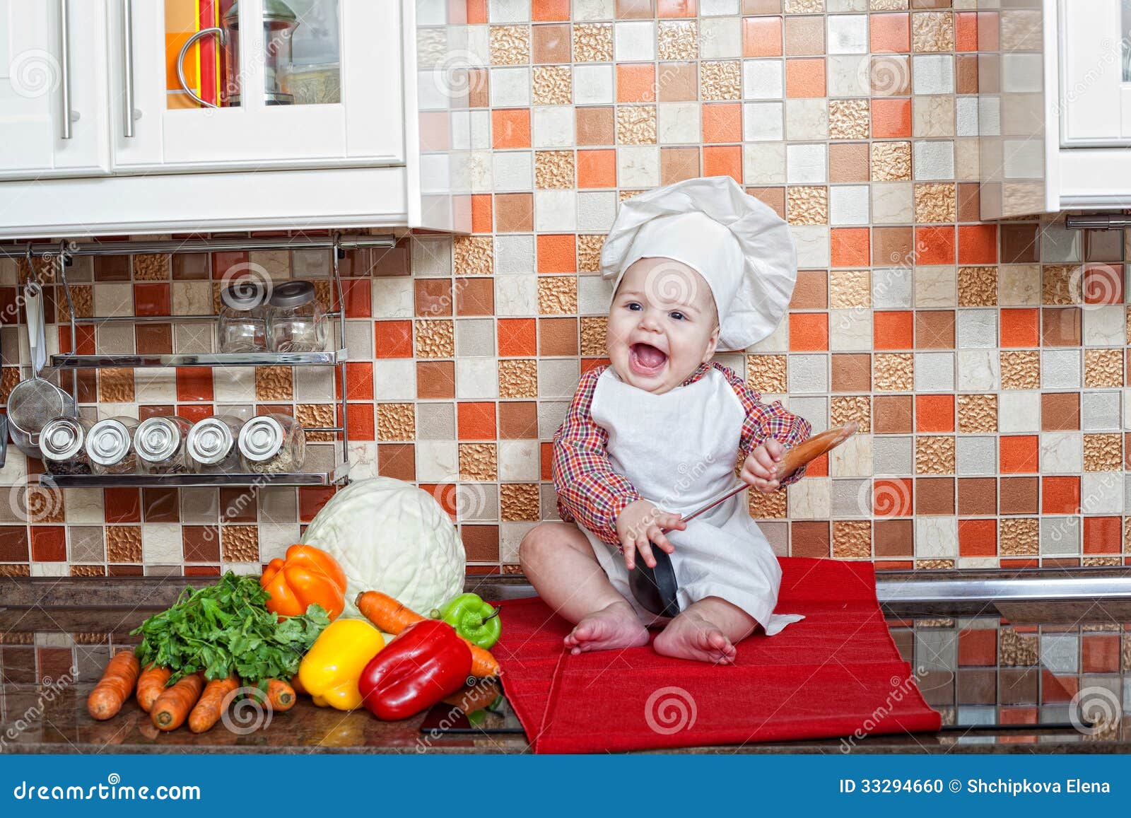 Baby cook with vegetables stock photo. Image of agriculture - 33294660