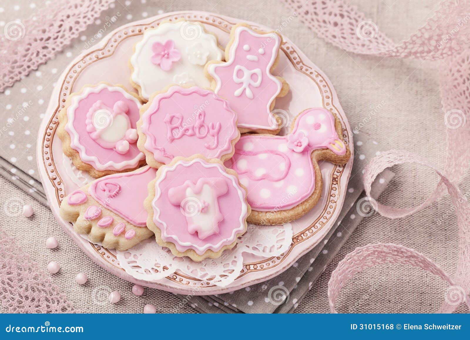 Baby cookies stock photo. Image of horizontal, lace, dots - 31015168