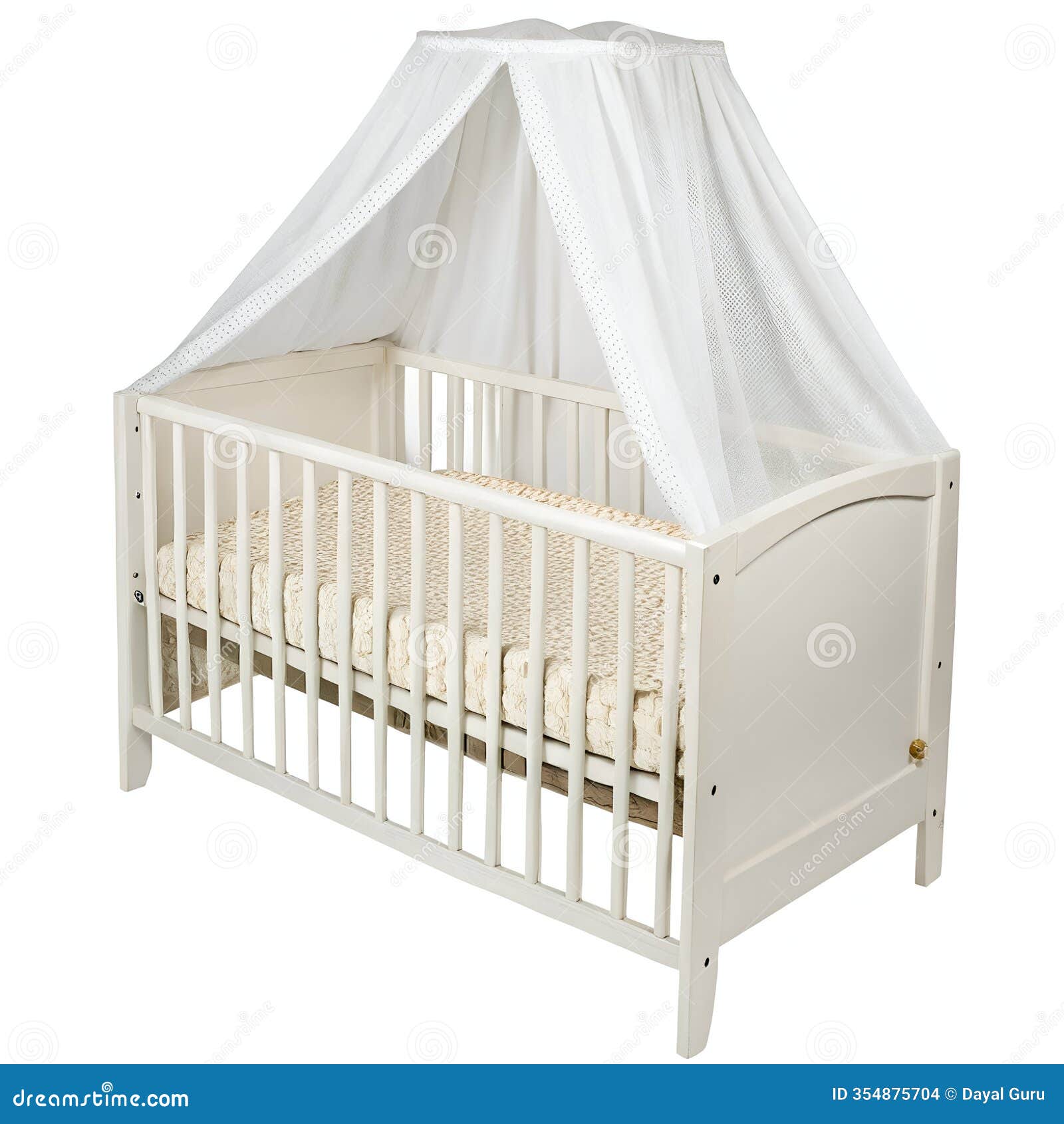 Baby Cot Isolated on White Background Stock Photo - Image of parent ...