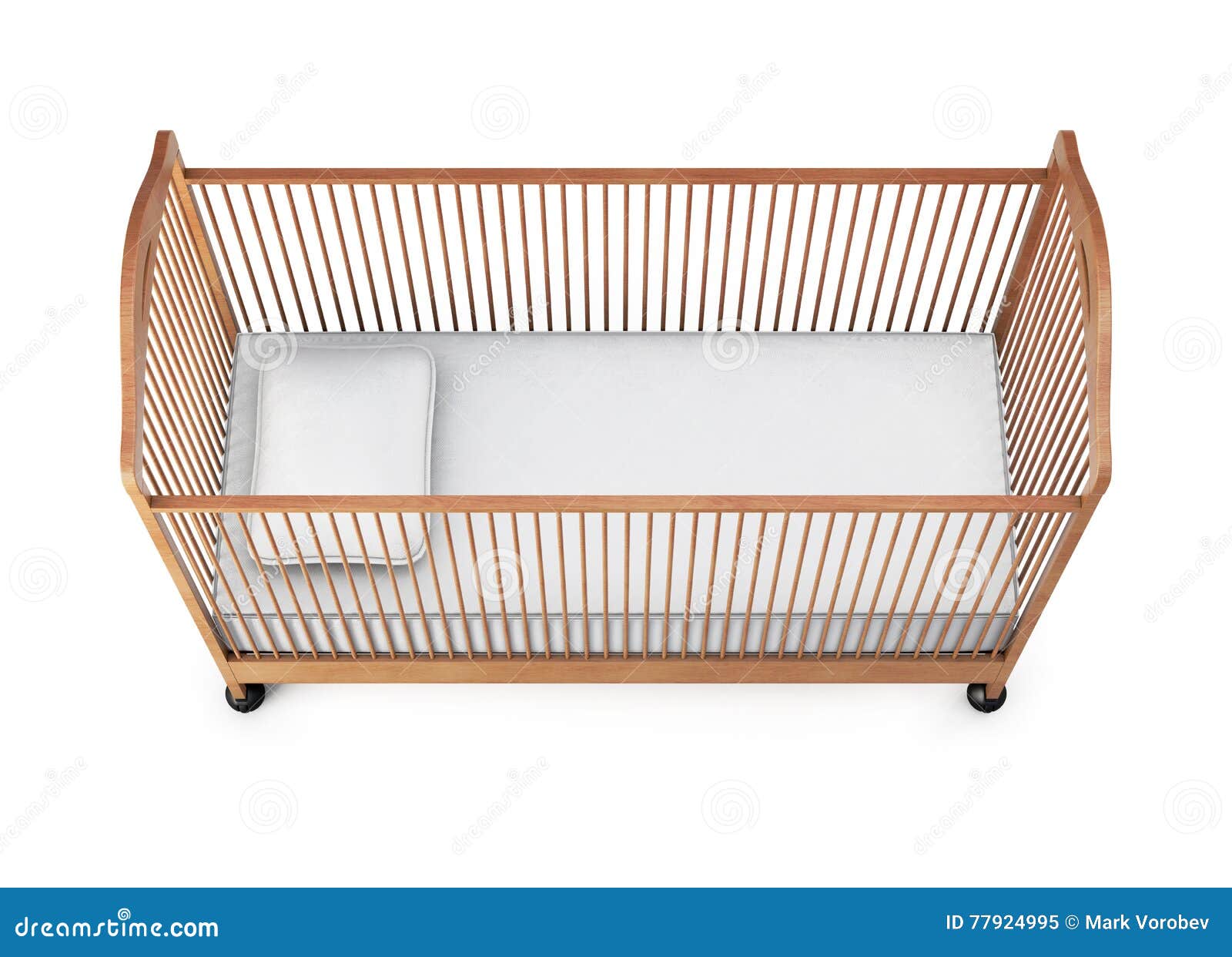 Baby Cot Isolated on White Background. 3d Rendering Stock Illustration ...