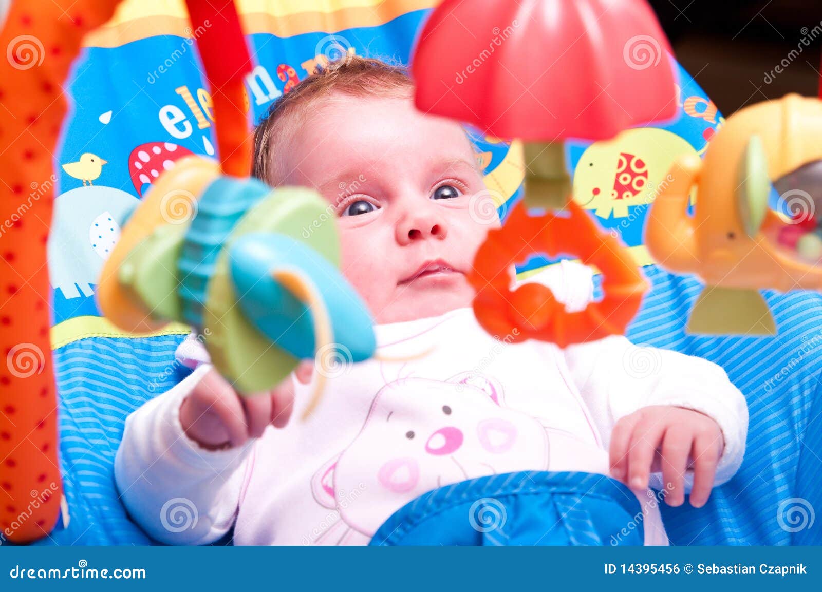Baby in cradle stock photo. Image of adorable, observant - 14395456