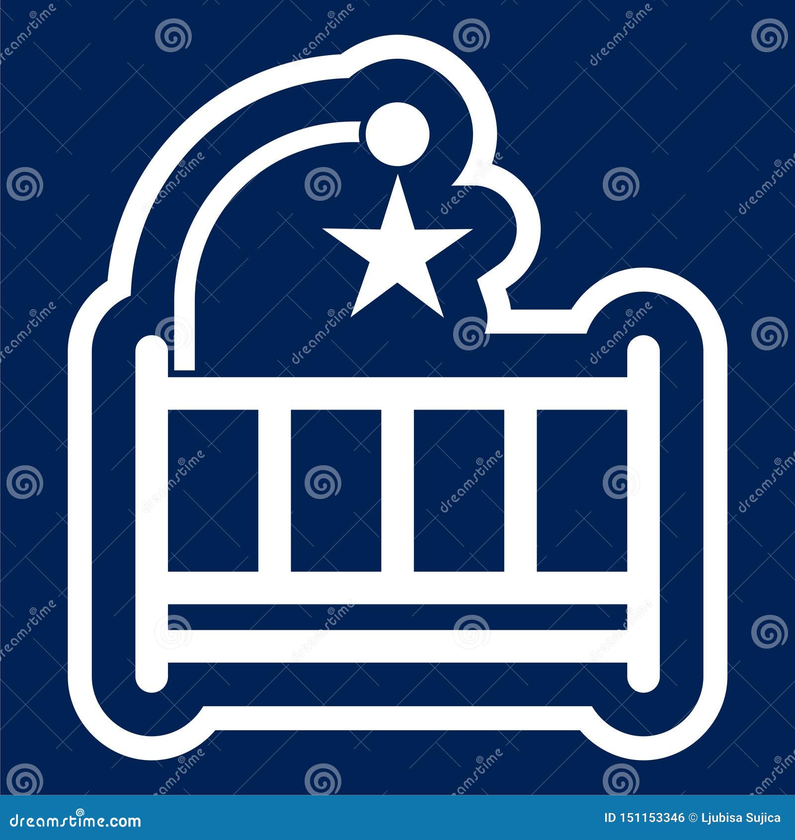 Baby Cradle Flat Icon - Illustration Stock Illustration - Illustration ...