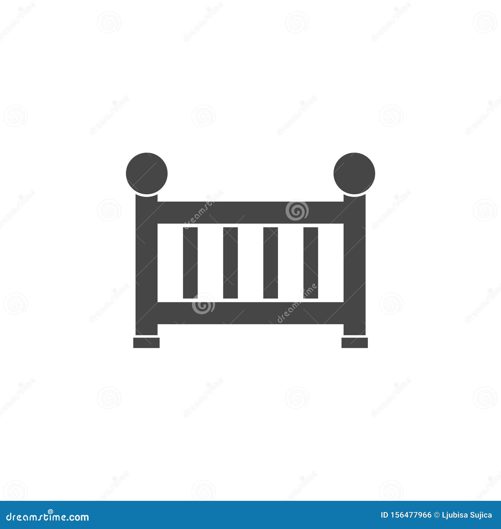 Baby Cradle Flat Icon - Illustration Stock Vector - Illustration of ...