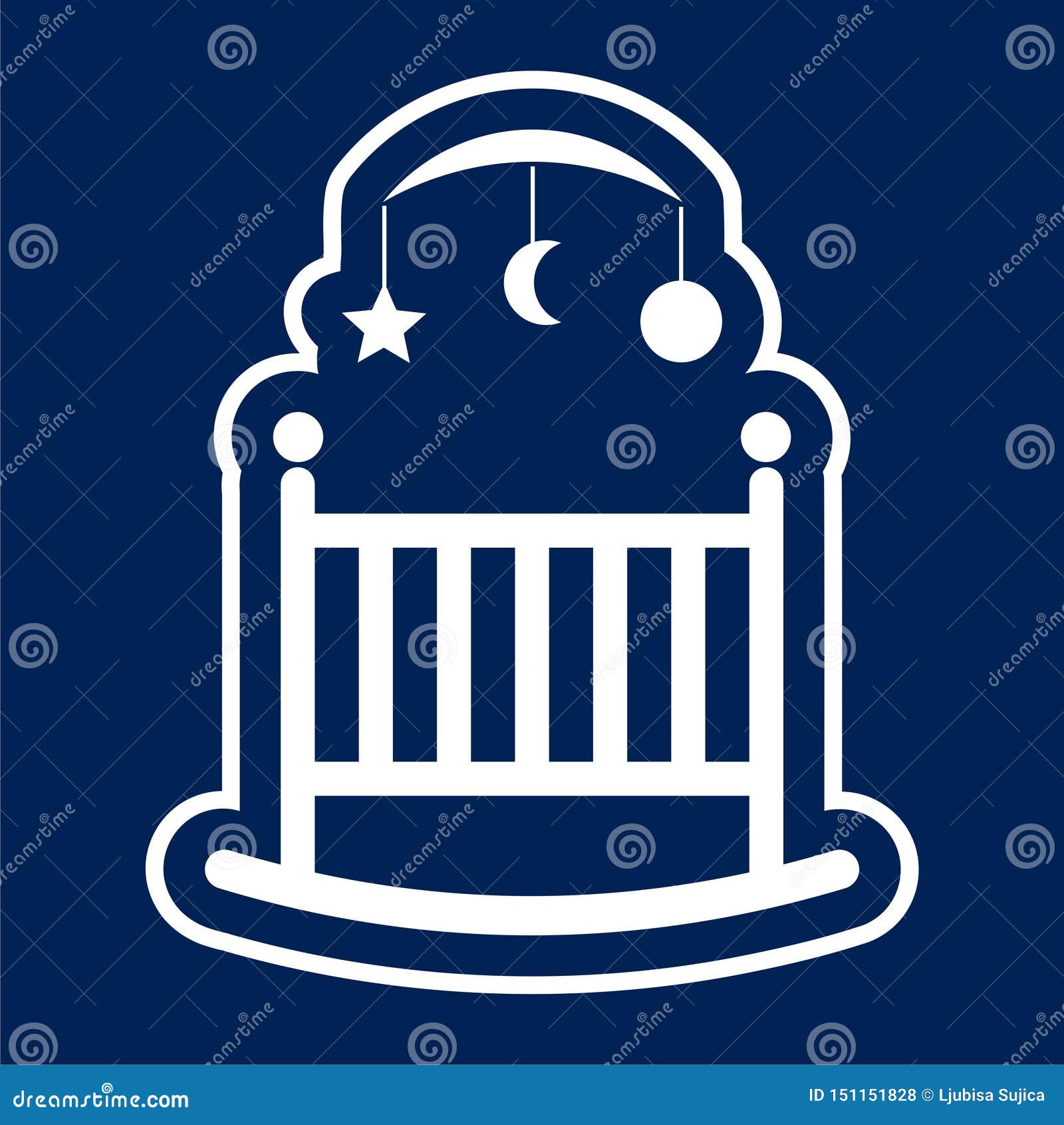 Baby Cradle Flat Icon - Vector Illustration Stock Vector - Illustration ...