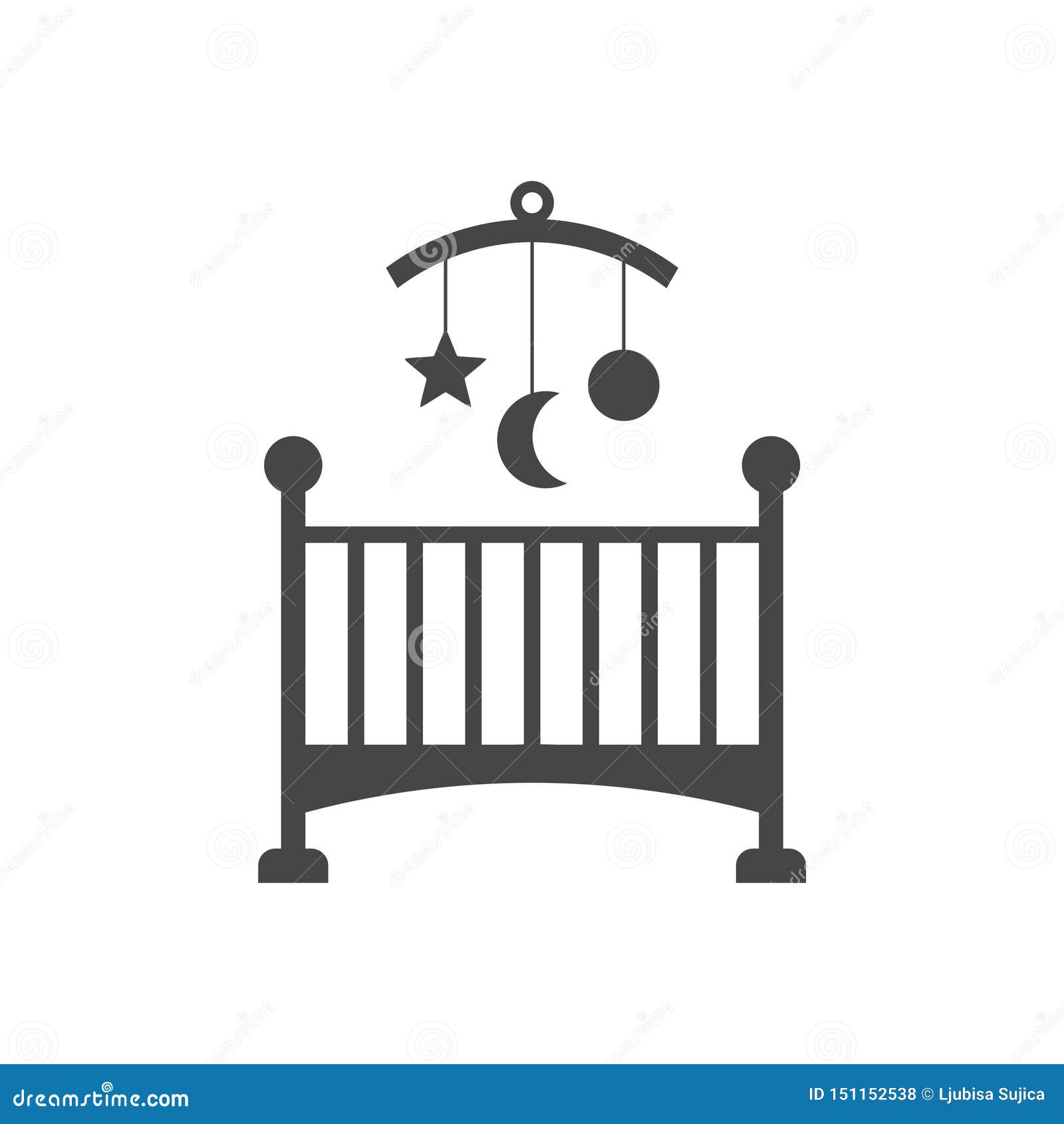 Baby Cradle Flat Icon - Vector Illustration Stock Vector - Illustration ...