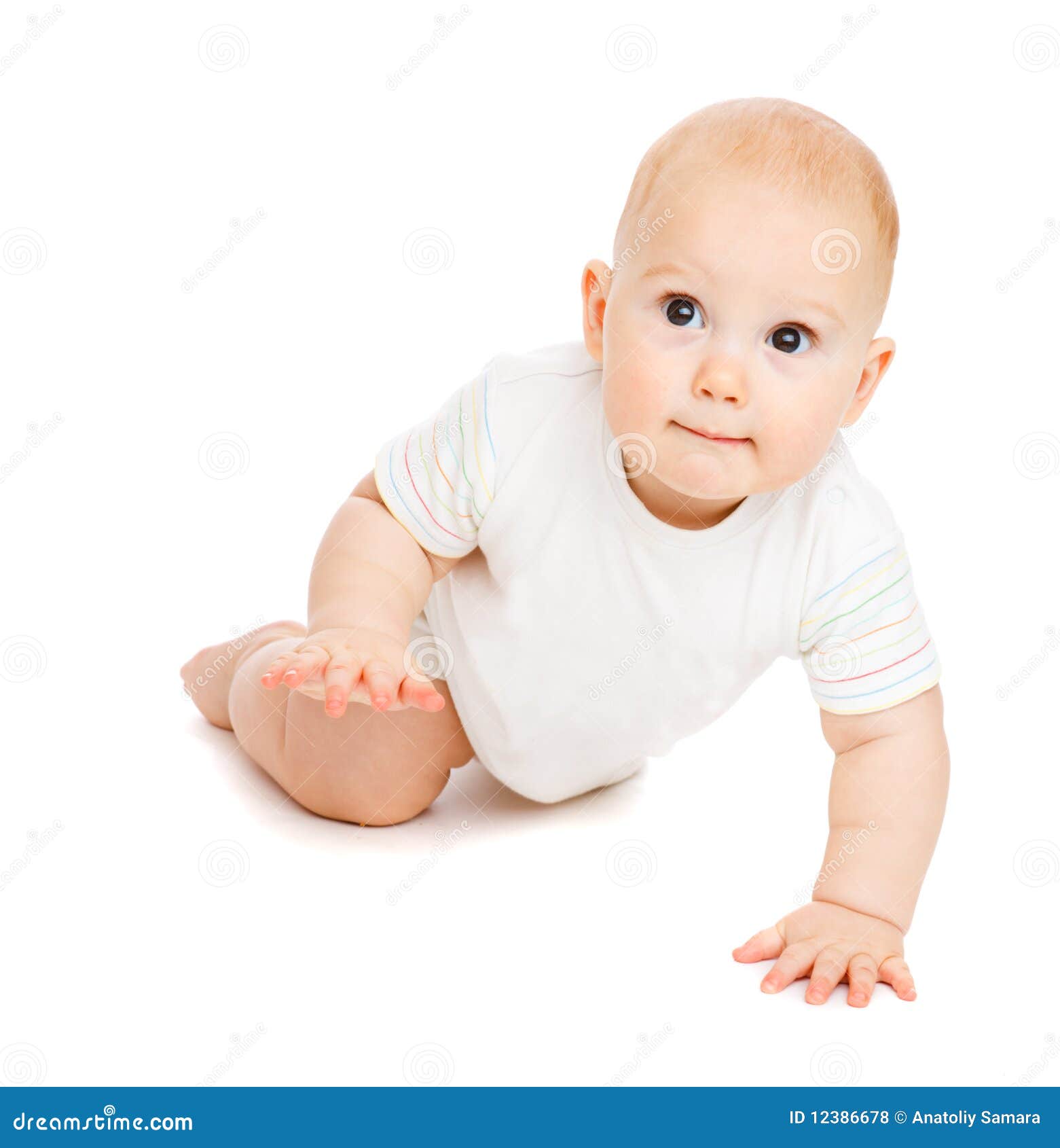 Baby crawling stock photo. Image of smiling, looking - 12386678