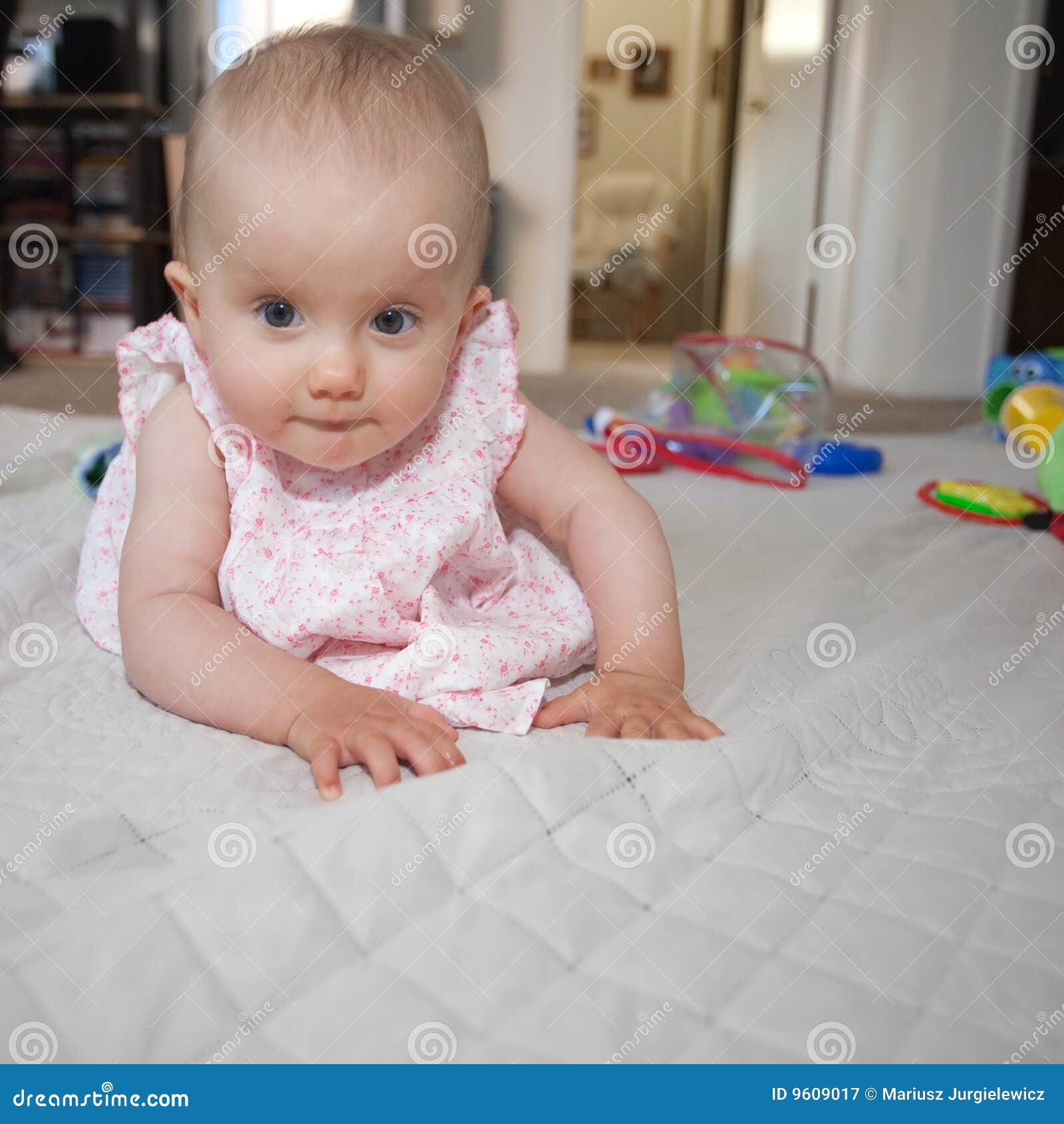 Baby crawling stock image. Image of playful, daughter - 9609017