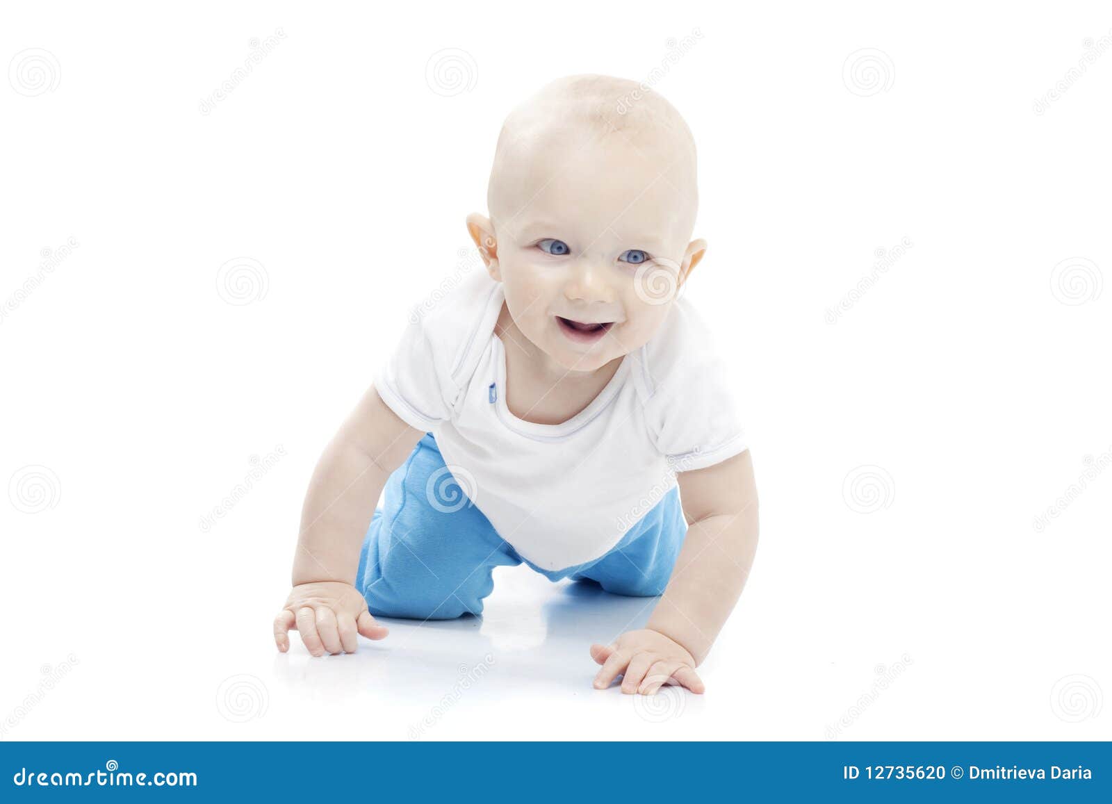 Baby creeping stock photo. Image of eyes, creeping, smiling - 12735620