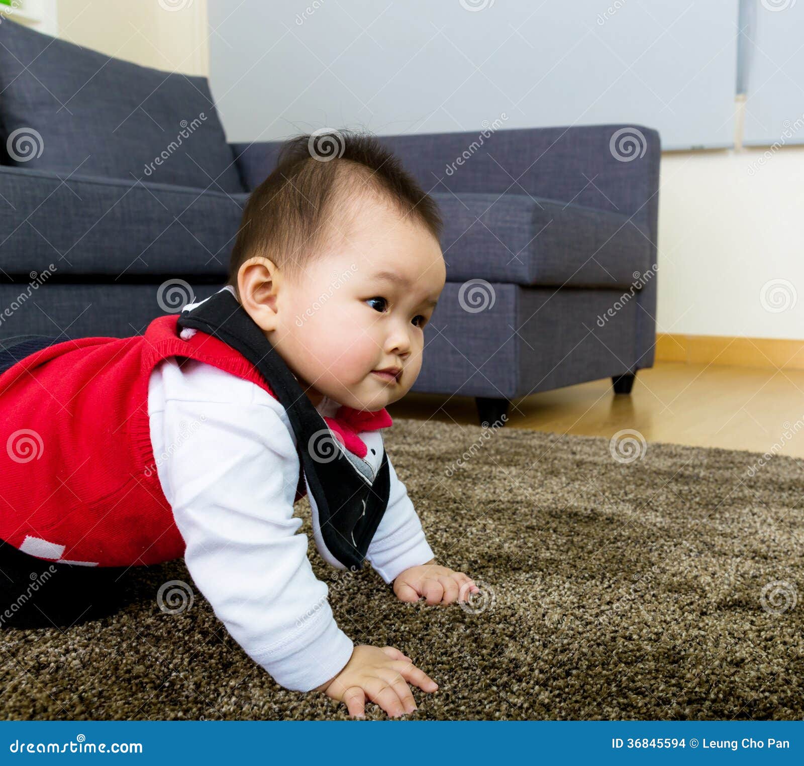 Baby creeping at home stock photo. Image of korean, lovely - 36845594