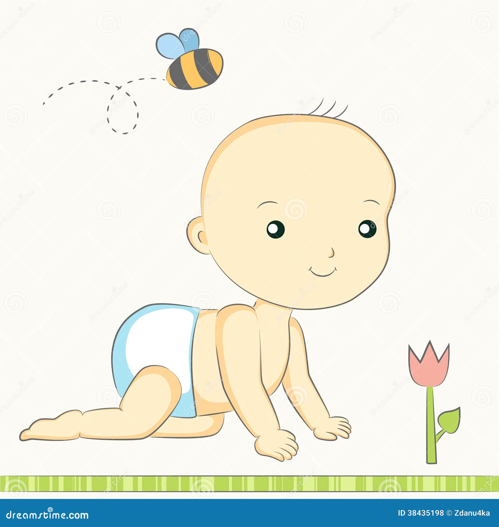 Baby creeps stock vector. Illustration of crawl, development - 38435198