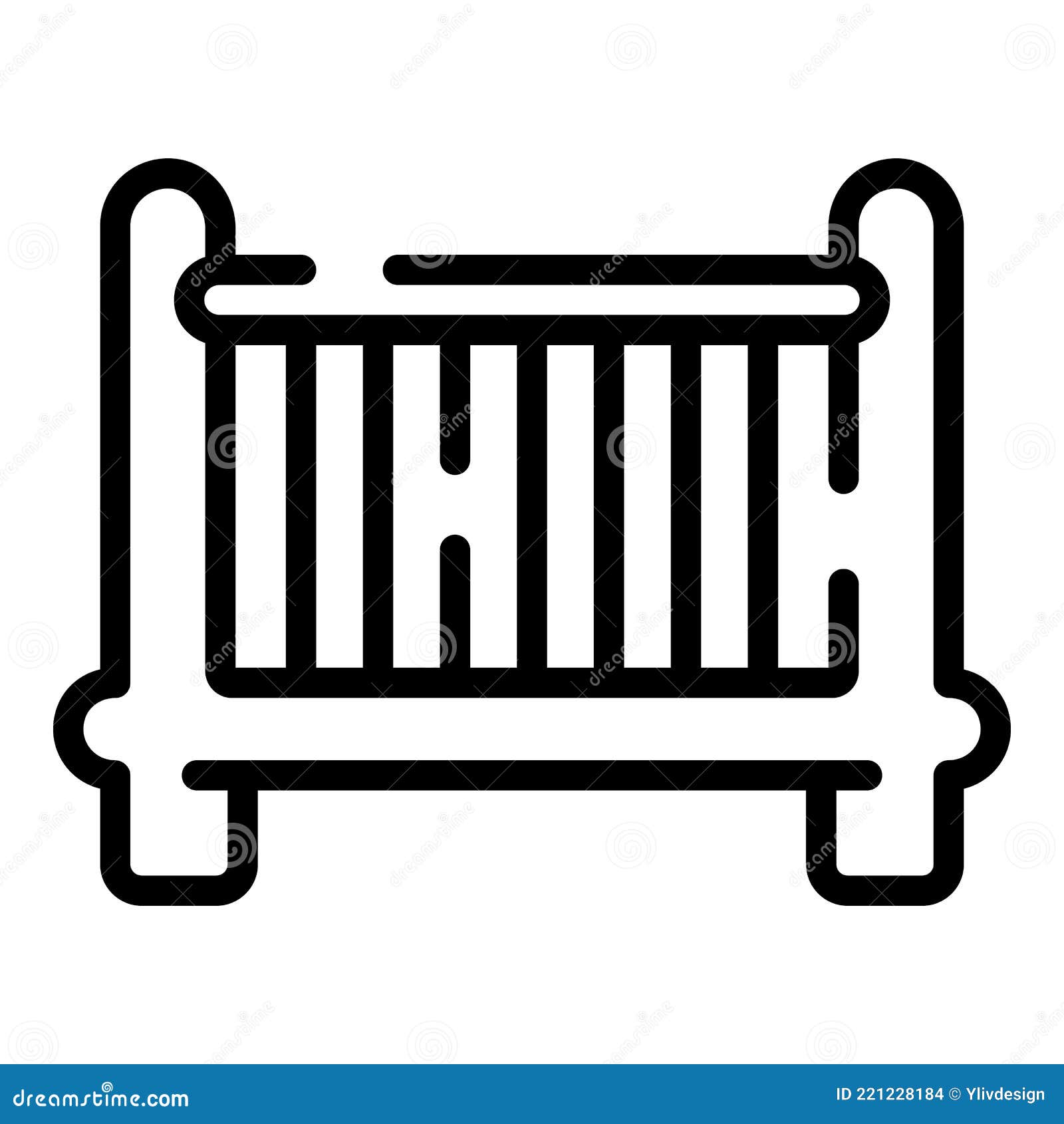 Baby Crib Icon, Outline Style Stock Vector - Illustration of outline ...