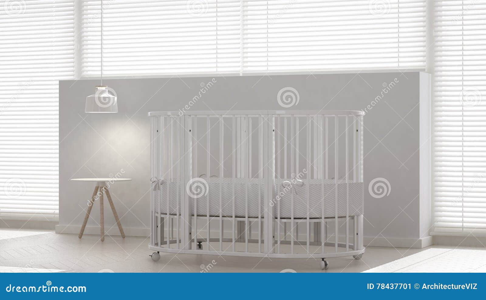 Baby crib, interior design stock illustration. Illustration of room ...