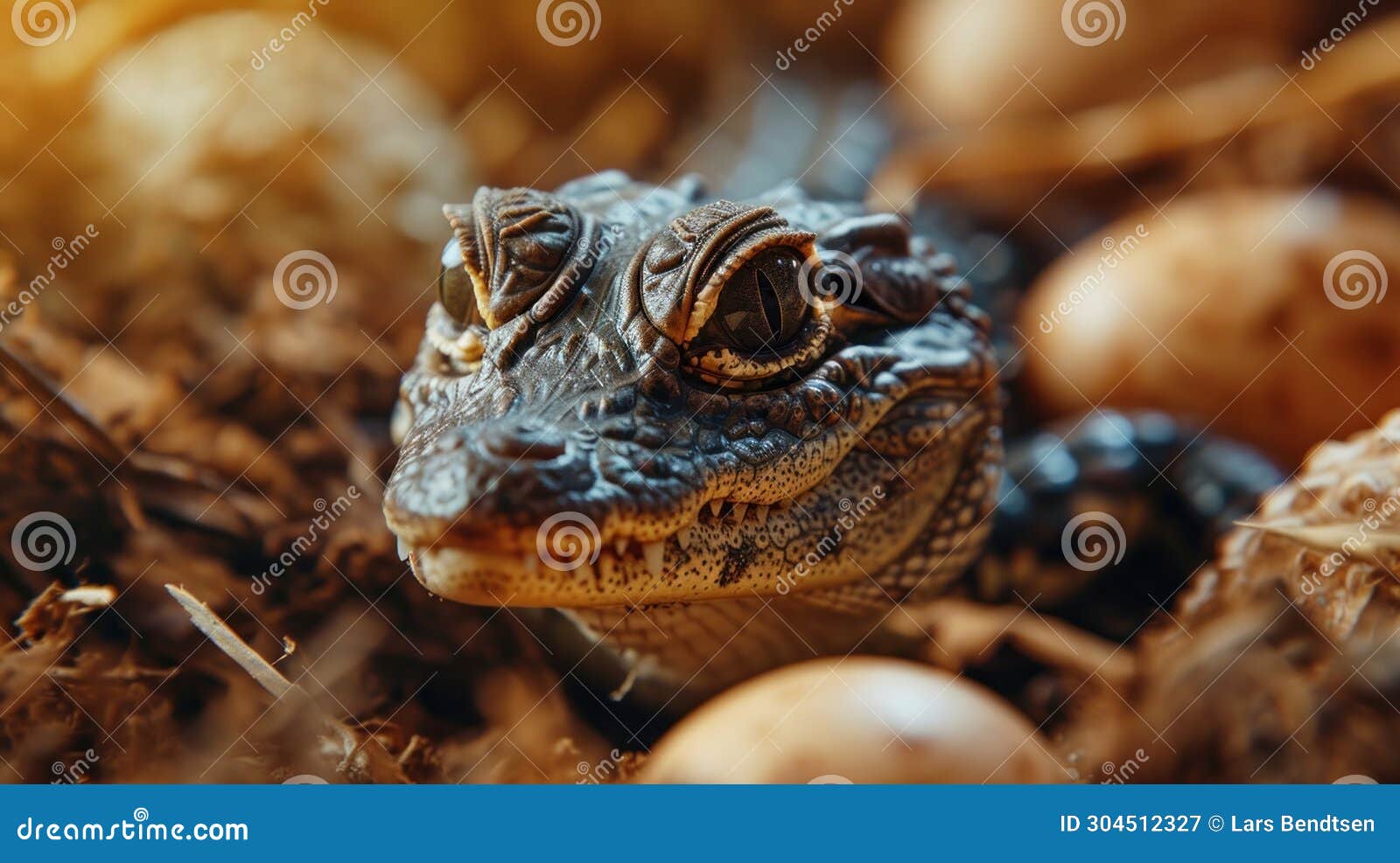 Baby Crocodiles Hatching from Eggs - AI Generated Stock Illustration ...