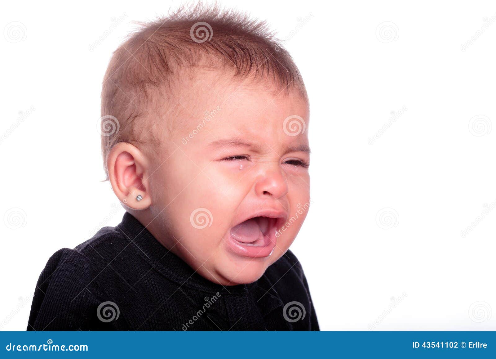 Baby crying stock photo. Image of girl, isolated, white - 43541102