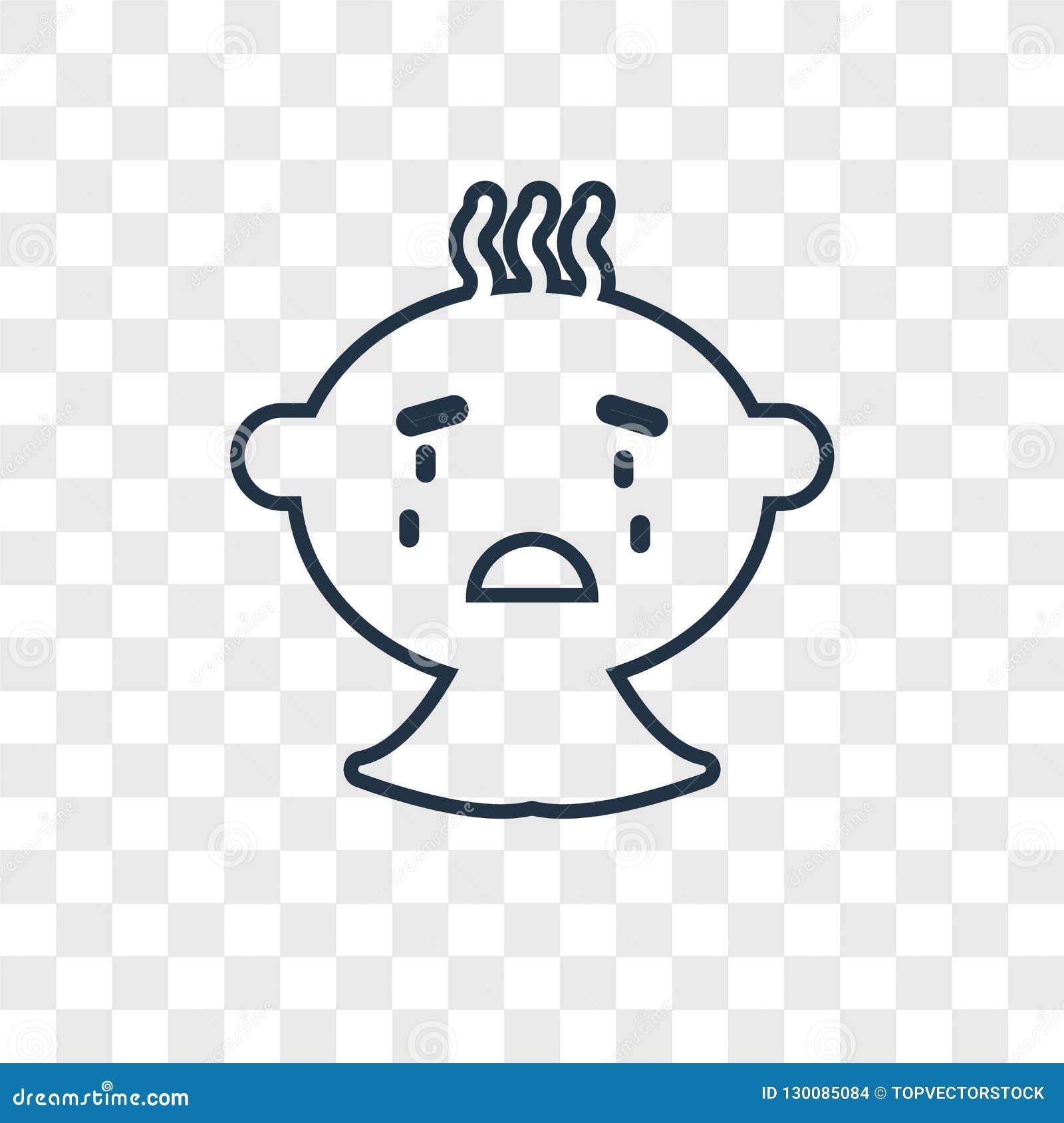 Crying Concept Vector Linear Icon Isolated On Transparent Background ...