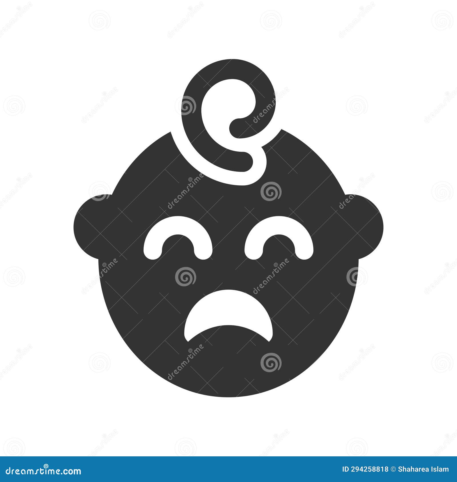 Baby crying Icon stock vector. Illustration of meticulously - 294258818