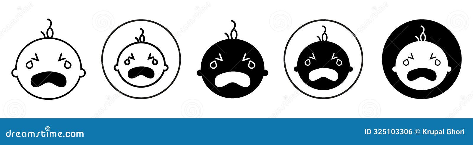 Crying Icon Vector Isolated On White Background, Crying Sign ...