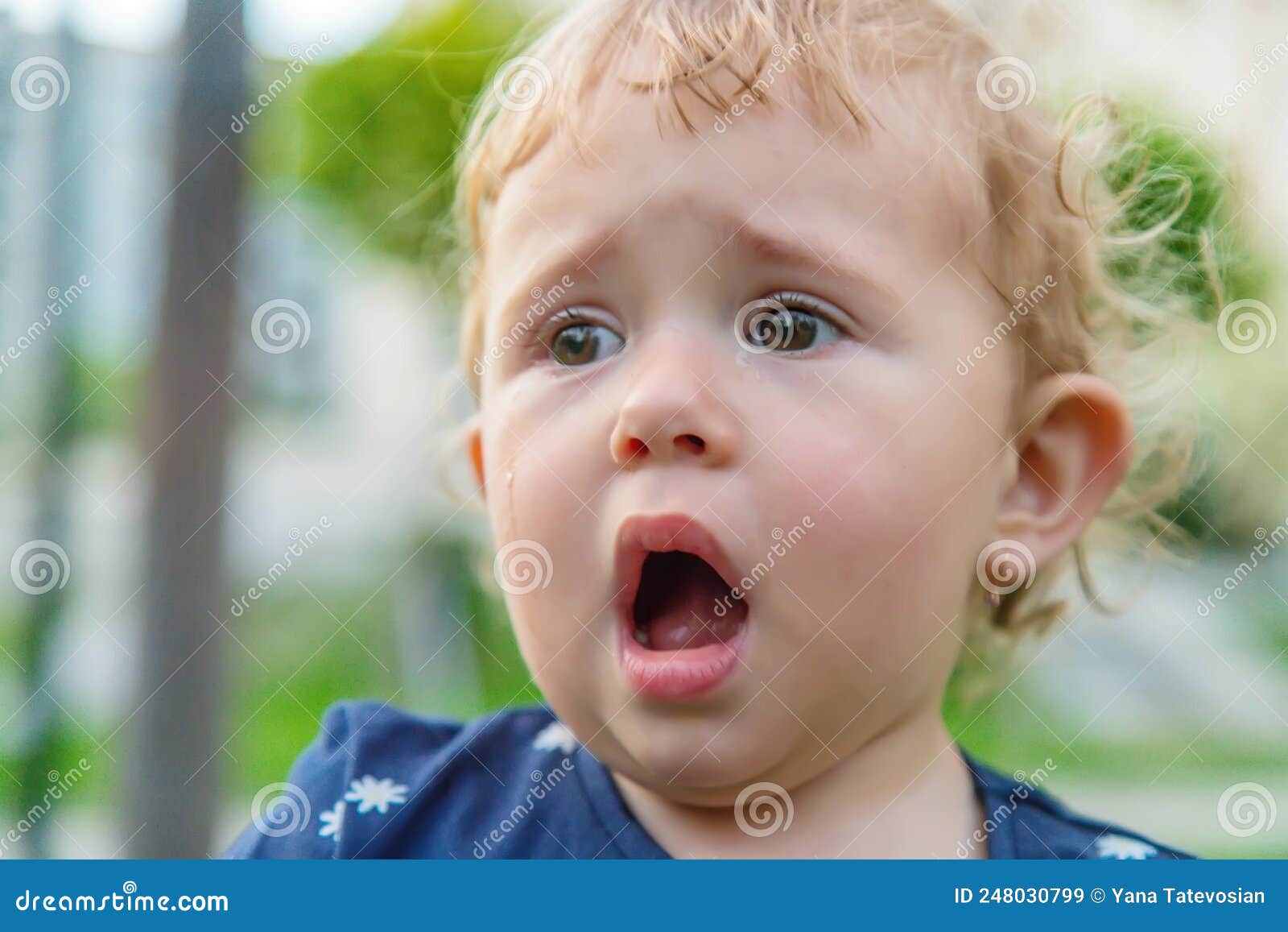 Baby Crying in the Park. Selective Focus Stock Image - Image of anger ...