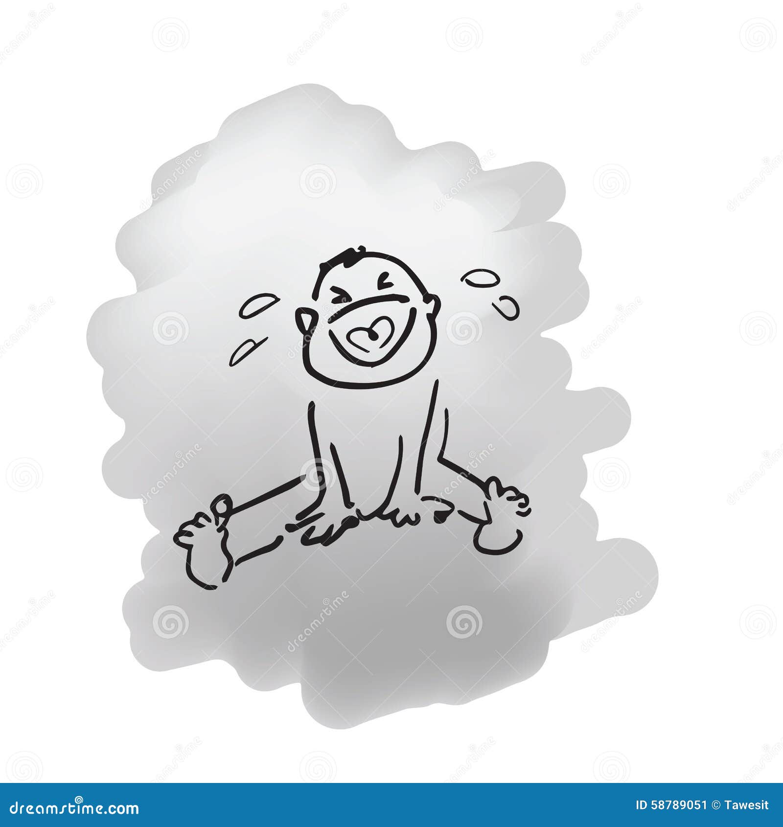 Baby crying stock vector. Illustration of portrait, eyes - 58789051