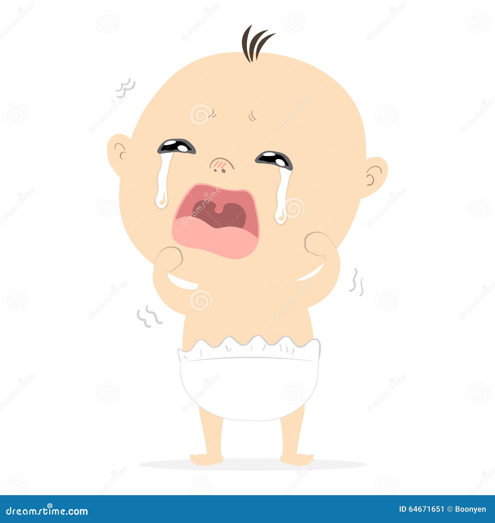 Baby crying standing stock vector. Illustration of small - 64671651